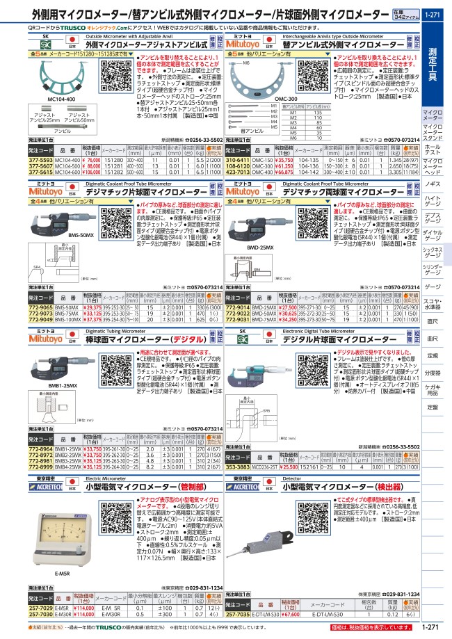 E-DT-LM-S30 | 小型電気マイクロメーター 検出器 | 東京精密 | ミスミ | 257-7035