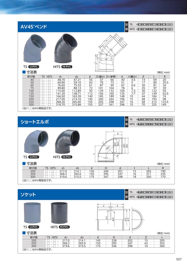 AV-D-HI-S-200X150 | HI-PVC TSソケット・径違いソケット | 旭有機材 | MISUMI(ミスミ)