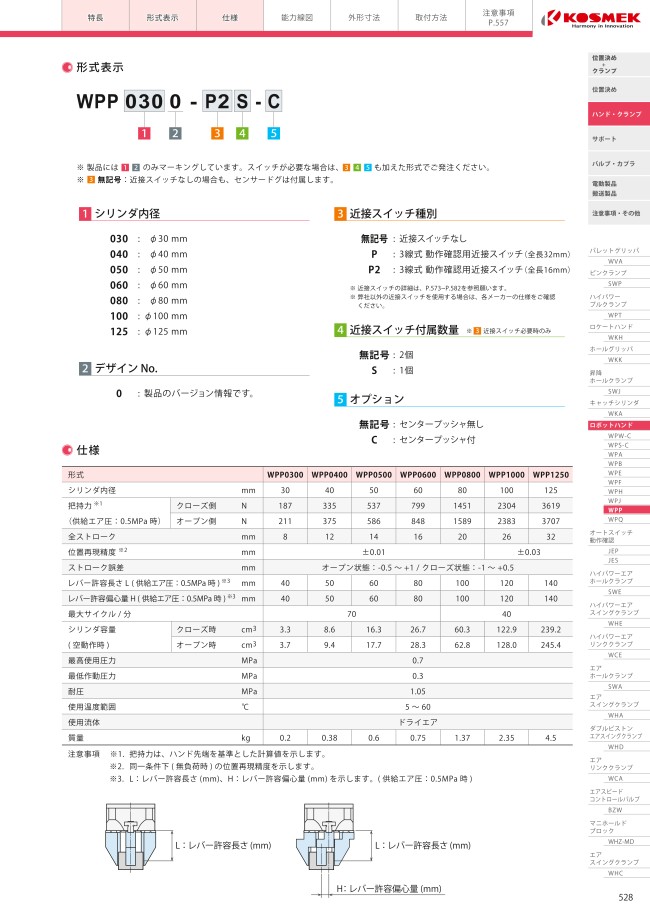 3方チャック WPPシリーズ | コスメック | MISUMI(ミスミ)