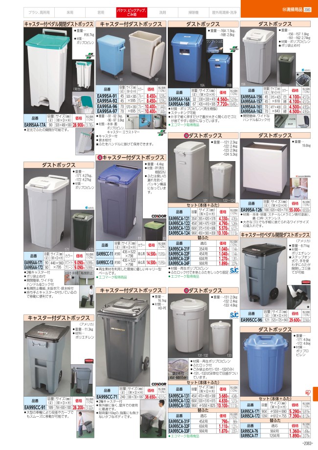 ダストボックス(蓋付/ブルー) | エスコ | MISUMI(ミスミ)