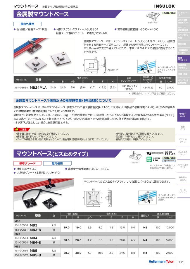 KR8G5-5 | インシュロック タイマウント | ヘラマンタイトン | MISUMI(ミスミ)