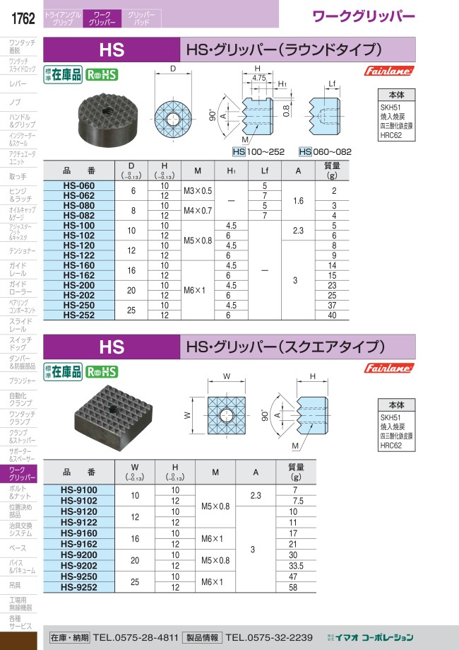 HS-100 | HS・グリッパー（ラウンドタイプ） （HS） | イマオコーポレーション | MISUMI(ミスミ)