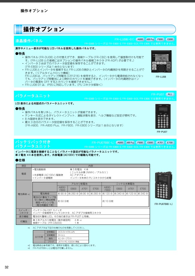 FR-ADP | FREQROL インバータオプション 操作オプション | 三菱電機 | MISUMI(ミスミ)