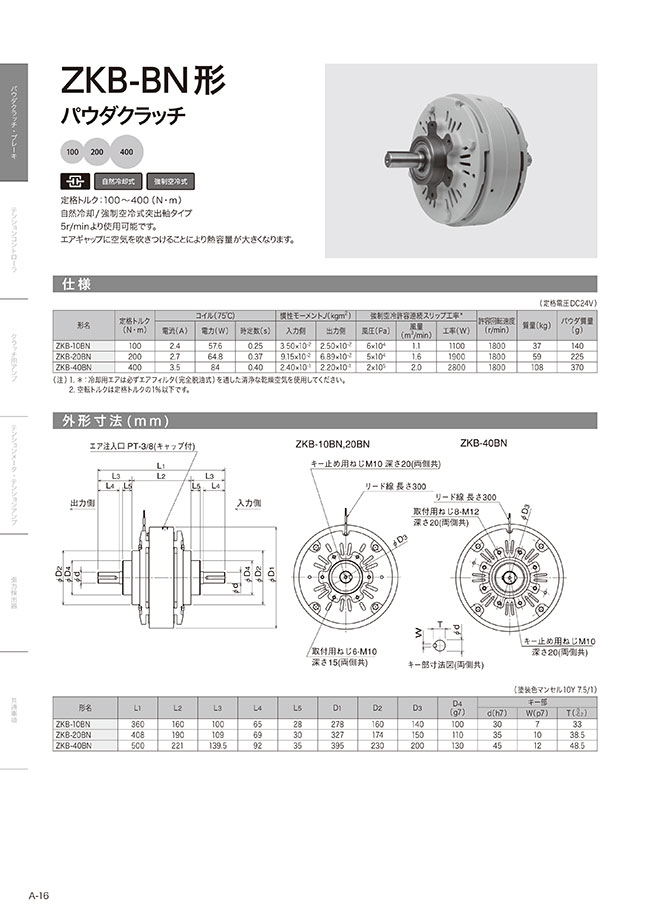 パウダクラッチ ZKB-BN形 | 三菱電機 | MISUMI(ミスミ)