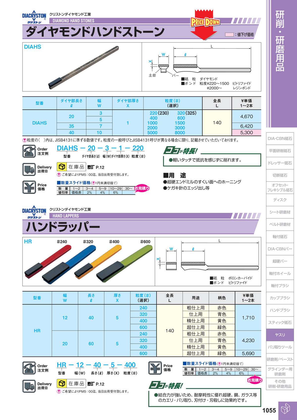 Files - Diamond Hand Stone | DIACRYSTON | MISUMI
