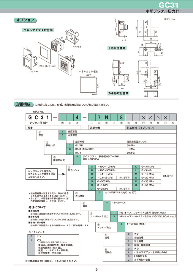 GC30・GC31用パネルアダプタ | 長野計器 | MISUMI(ミスミ)