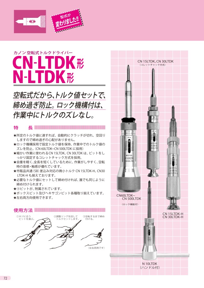 CN300LTDK | カノン 空転式トルクドライバー CN-LTDK/N-LTDK | 中村製作所 | ミスミ | 126-4877