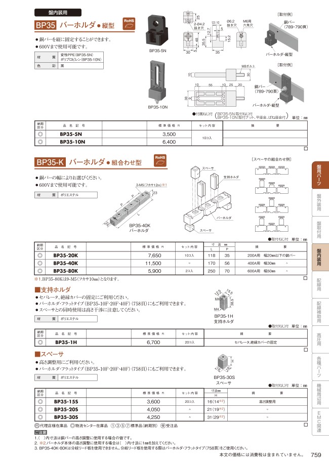 BP35-20K | BP35-K バーホルダ・組合せ型 | 日東工業 | MISUMI(ミスミ)