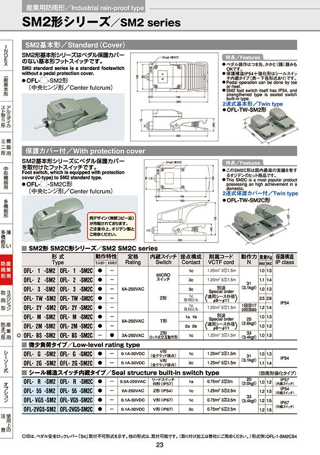 OFL-1-SM2C | 産業用防雨形フットスイッチ SM2シリーズ | オジデン | ミスミ | 325-9072