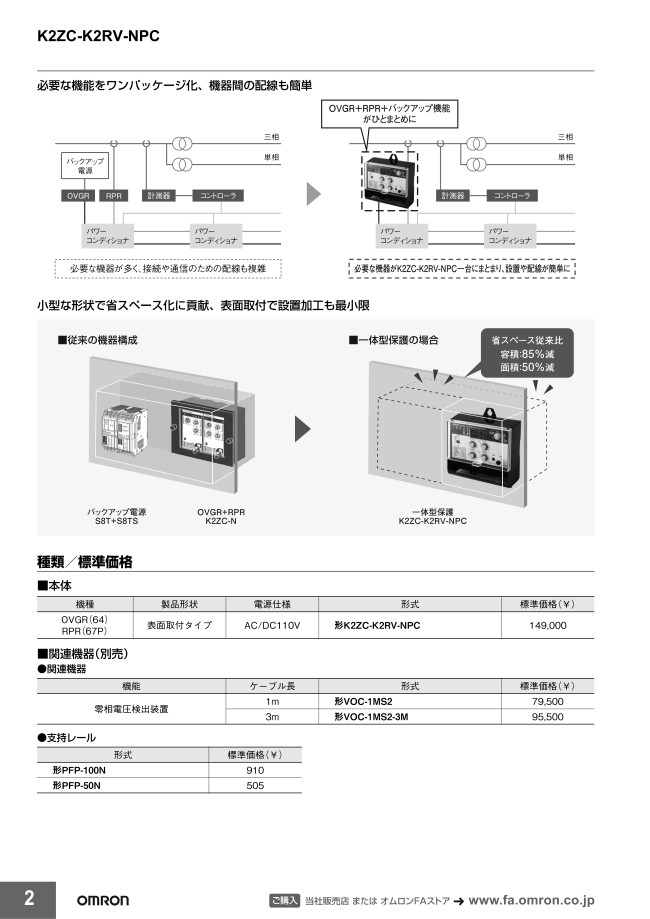 K2ZC-K2RV-NPC | 自家消費型太陽光発電用保護継電器 K2ZC-K2RV-NPC | オムロン | MISUMI(ミスミ)