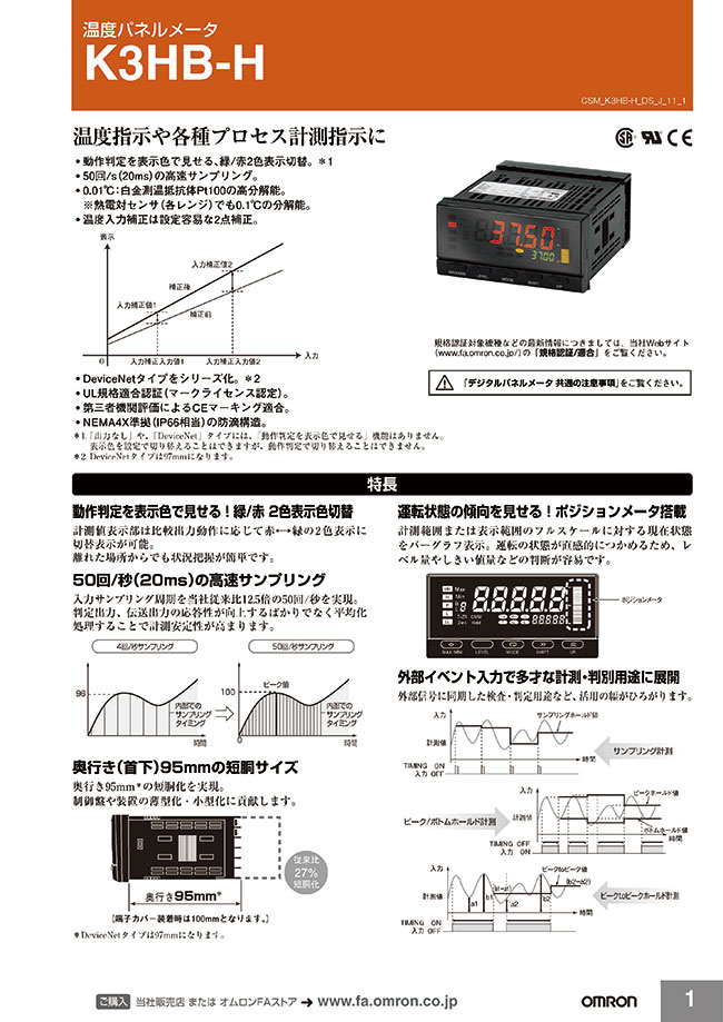 温度パネルメータ K3HB-H | オムロン | MISUMI(ミスミ)