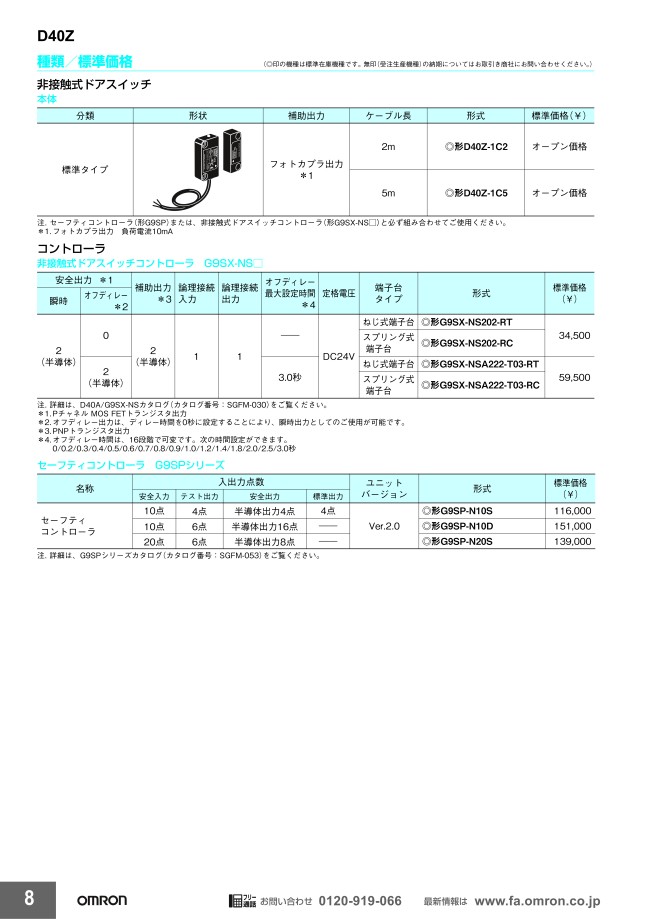 D40A-1C5 | 小形非接触式ドアスイッチ D40A | オムロン | MISUMI(ミスミ)
