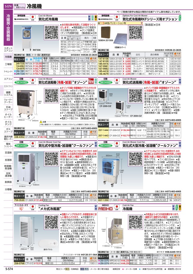 CF-290N-OZ | 気化式送風機（冷風・加湿）オゾーン CF-290N-OZ | 日動工業 | ミスミ | 338-4352
