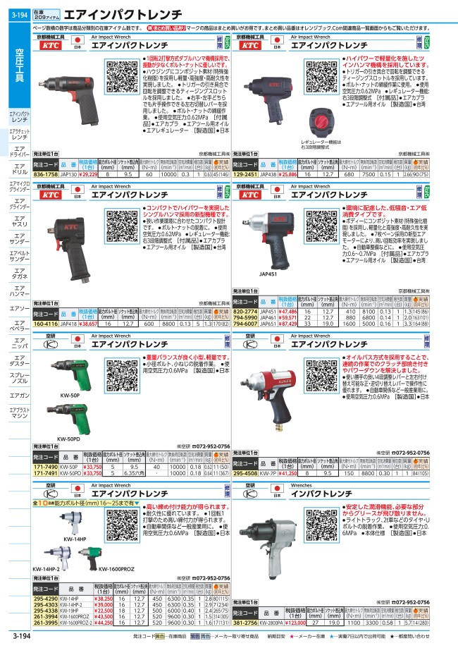 エアインパクトレンチ JAP438 | KTC（京都機械工具） | MISUMI(ミスミ)