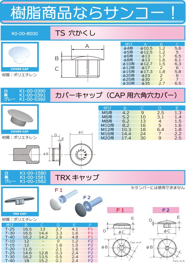 TS 穴隠し | SUNCO | MISUMI(ミスミ)
