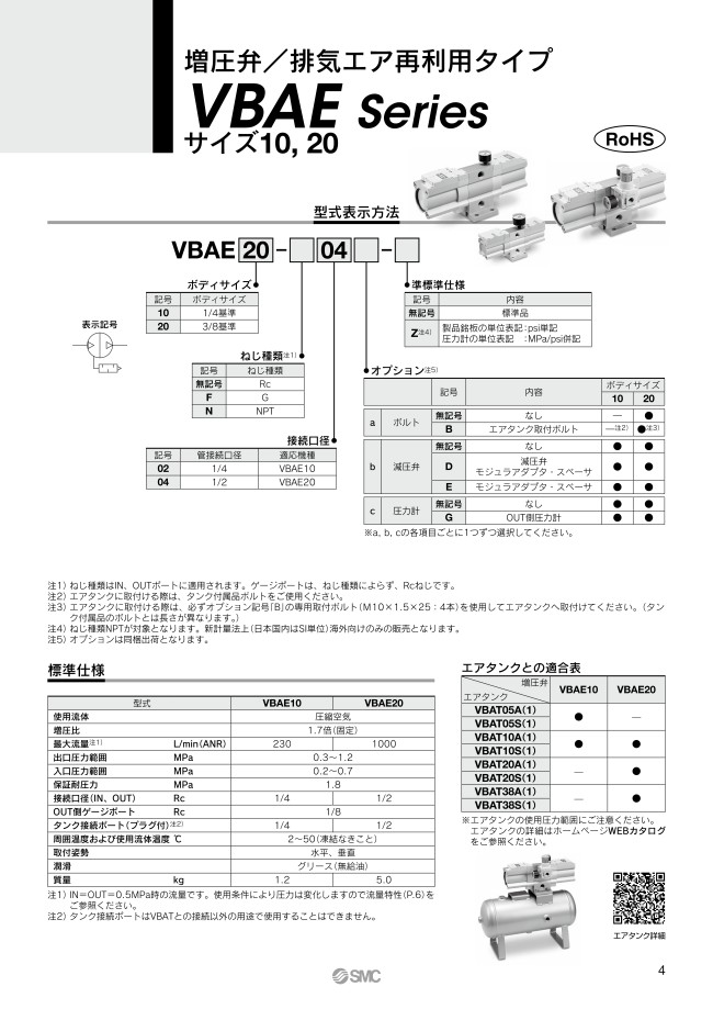 増圧弁 排気エア再利用タイプ VBAEシリーズ | SMC | MISUMI(ミスミ)