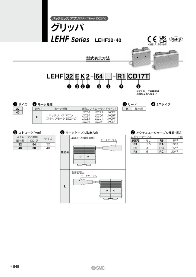 電動グリッパ2爪タイプ LEHFシリーズ | SMC | MISUMI(ミスミ)