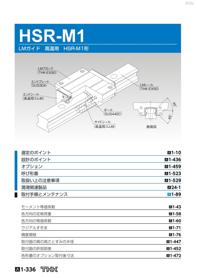 総ボールLMガイド 高温用 HSR-M1形 | THK | MISUMI(ミスミ)