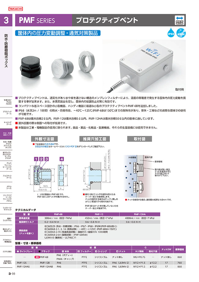 プロテクティブベント PMFシリーズ | タカチ電機工業 | MISUMI(ミスミ)
