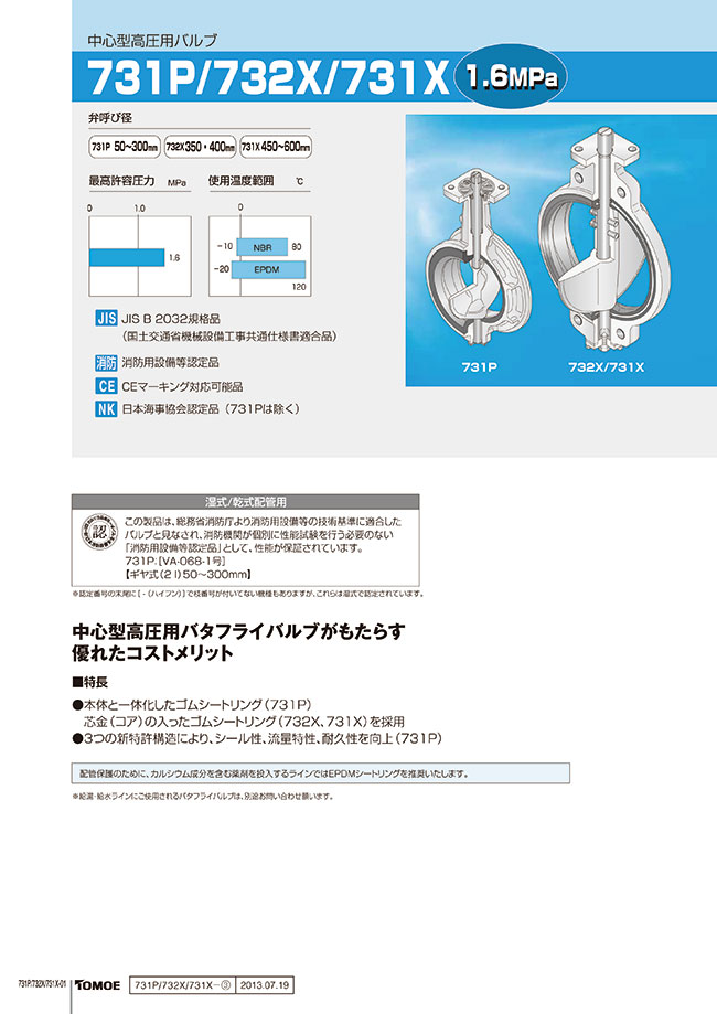 中心型高圧用バルブ 731P/732X/731X（ウォームギヤ式） | 巴バルブ | MISUMI(ミスミ)