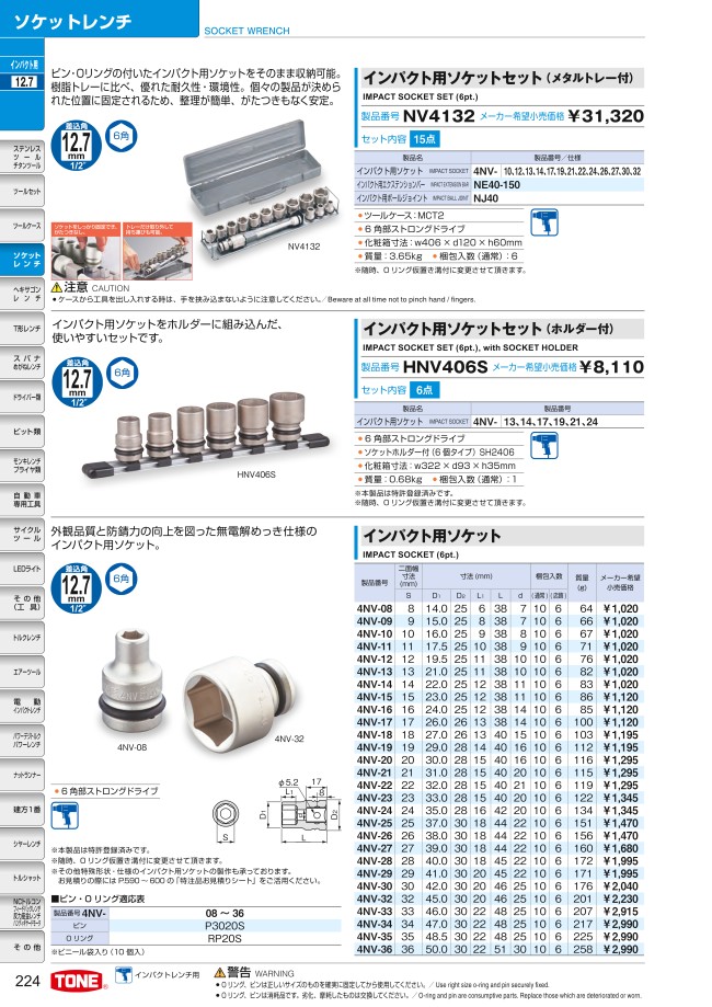 インパクト用ソケット 4NV | TONE | MISUMI(ミスミ)