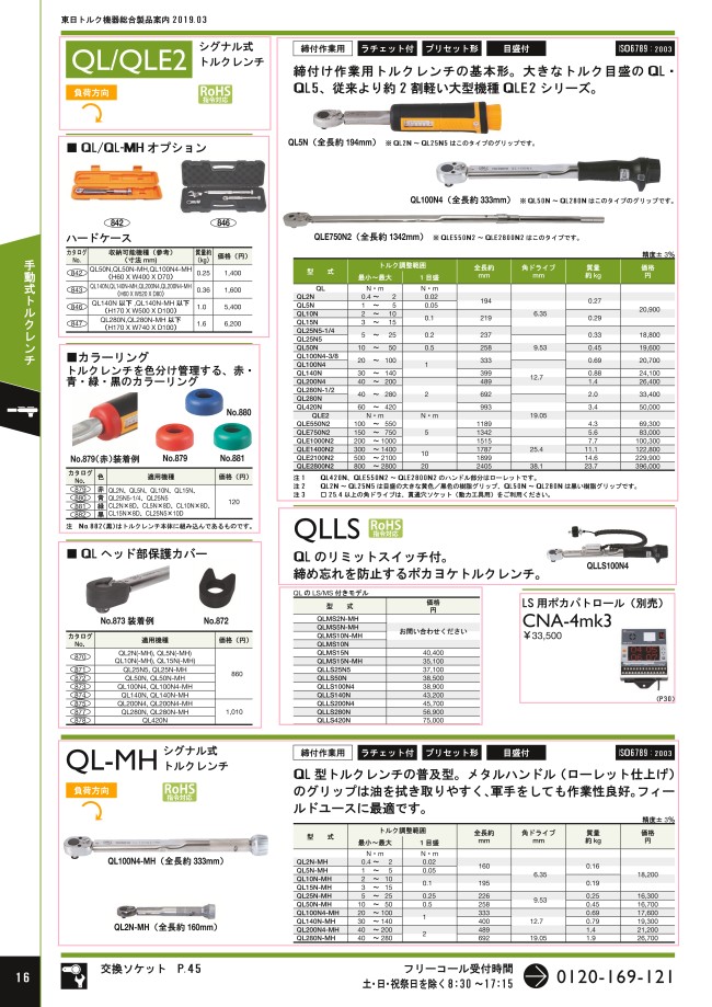 QL25N5 | プレセット形トルクレンチ QLタイプ | 東日製作所 | ミスミ | 485-6350