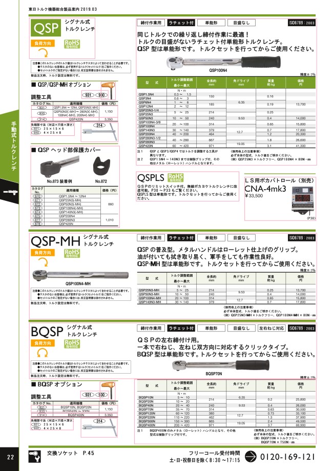 ラチェットヘッド付単能型トルクレンチ | 東日製作所 | MISUMI(ミスミ)