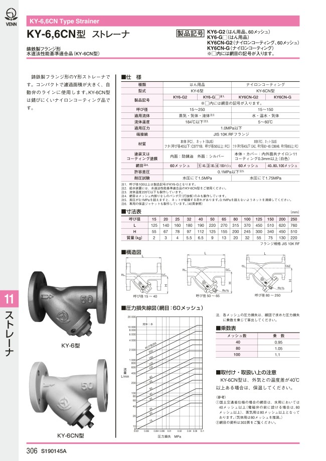 KY-6型 ストレーナ | ベン | MISUMI(ミスミ)